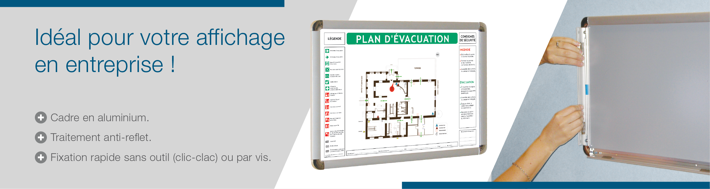 Cadre clic-clac en aluminium format A2, A3, A4 | Cordia